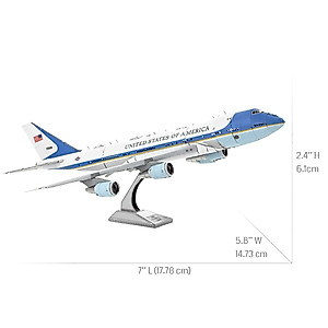 Fascinations Metal Earth Air Force One 3D Metal Model Kit Bundle with Tweezers