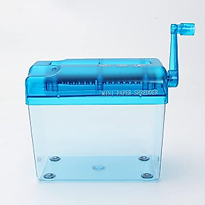 Portable Hand Shredder A6 Paper Shredder AJDOLL Manual Paper Shredder Mini Paper Cutting Machine with 1.5L Basket Office School Home Desktop Stationery for Paper Bills Receipts