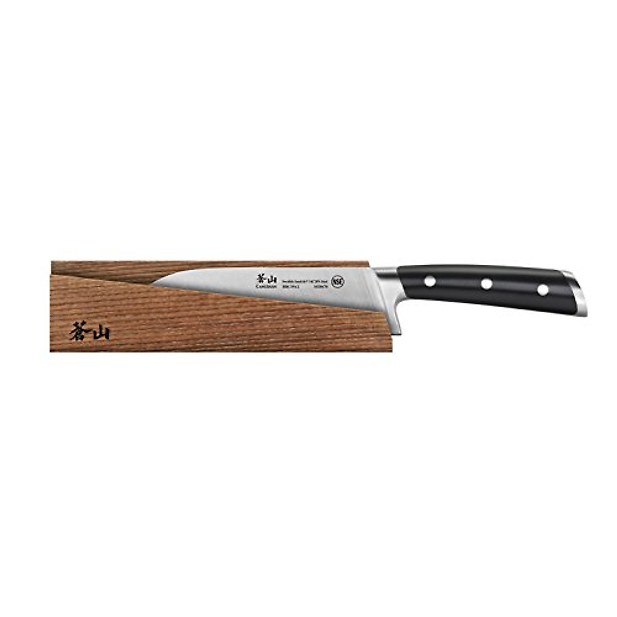Cangshan TS Series 1020687 Swedish 14C28N Steel Forged 7-Inch Santoku Knife and Wood Sheath Set