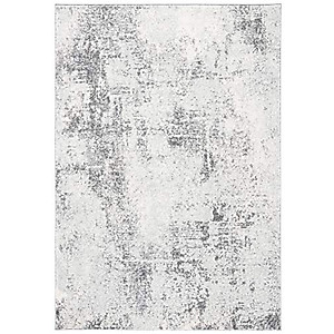 SAFAVIEH Tulum Collection 5'3" x 7'6" Ivory/Grey TUL209B Modern Abstract Non-Shedding Living Room Bedroom Dining Home Office Area Rug