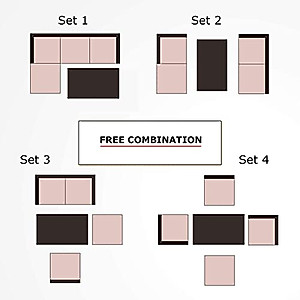 L-DREAM Garden Furniture Sofa Set 5-Piece - PE Brown Wicker Rattan Sofa - with Tempered Glass Coffee Table and Washable Couch Cushions - for Patio Balcony Conversation Sofa (Color : Brown)