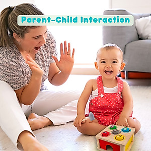 Wooden Pound and Tap Bench Baby's First Workbench - Great Birthday Gift - Wooden Toddlers Musical Pounding and Hammer Educational Toy - Simple Baby Toys (Multicolor) (Animal Multicolor)