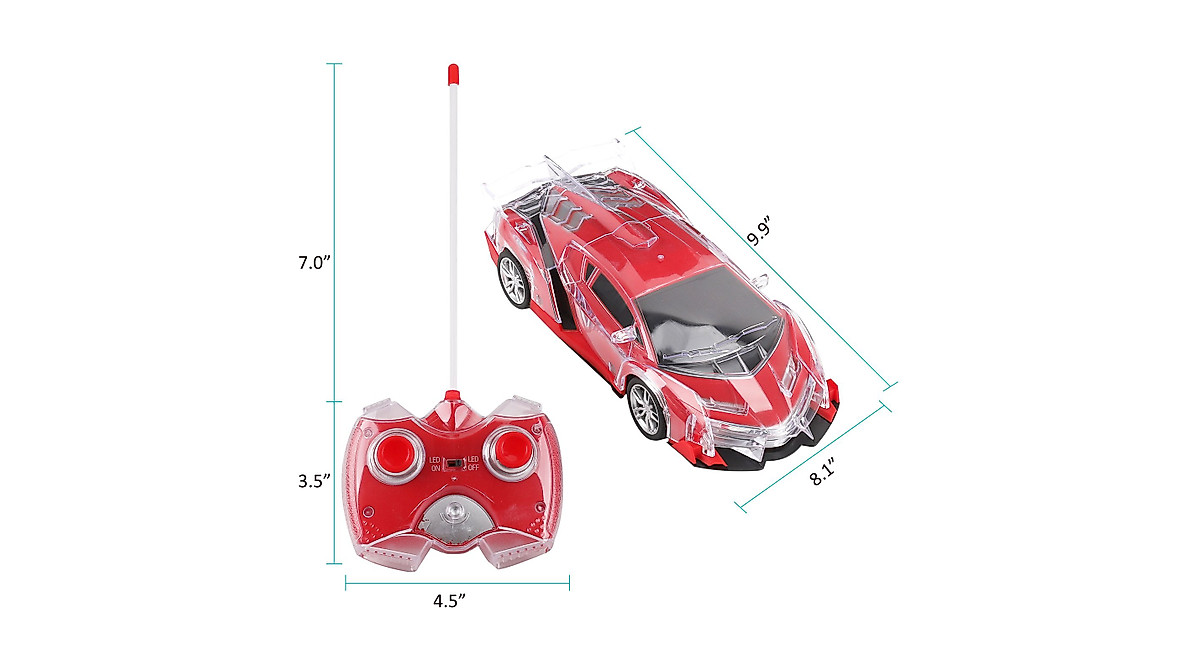 Light Up RC Racing Car - Flashing LED Sports Car for Kids & Toddlers