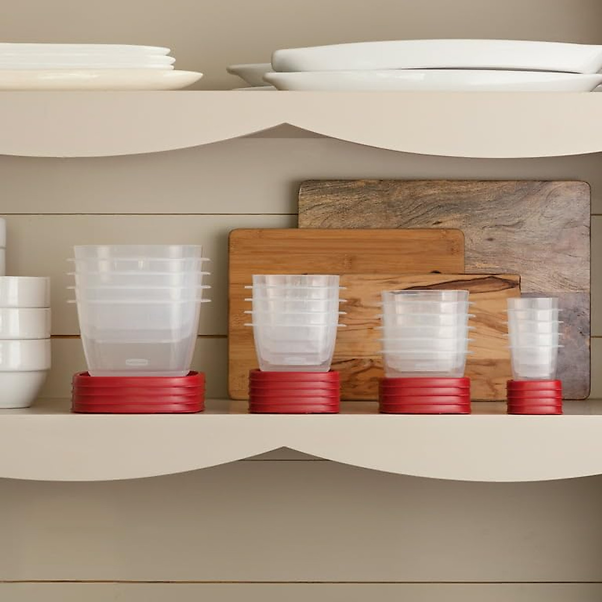 Rubbermaid Easy Find Lids Food Storage Container, 14 Cup, Red 2 Pack