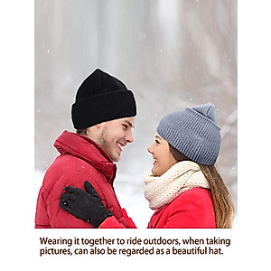 SATINIOR 1-Hole Knitted Full Face Cover Ski Mask, Adult Winter Balaclava Warm Knit Full Face Mask for Outdoor Sports Black, 38 x 22 cm/ 14.96 x 8.66 inches