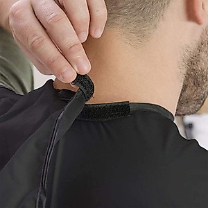 Beard Apron, Non-Stick Shaving Hair Catcher for Men with 2 Suction Cups, Waterproof Beard Bib Cape Grooming set for Trimming, Best Fathers Gifts for Men - Black