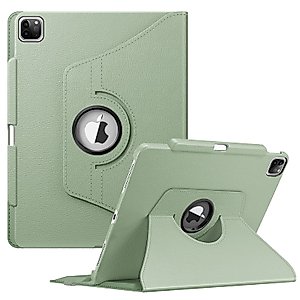 Fintie Rotating Case for iPad Pro 12.9-inch 6th Generation 2022-360 Degree Swiveling Protective Cover with Pencil Holder, Auto Sleep/Wake, Also Fit iPad Pro 12.9" 5th/4th/3rd Gen, Sage Green