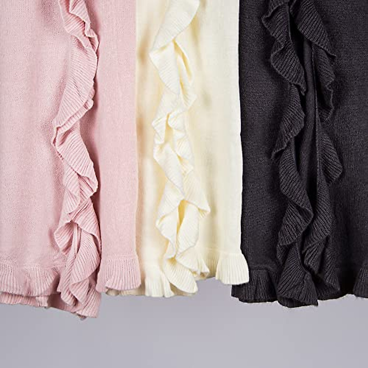 Best Home Fashion Ruffle Border Throw - Ivory - 50" W x 60" L - (1 Throw)