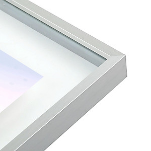 Golden State Art, 16x20 Floating Frame, Silver Aluminum Picture Frame, Clear Glass Displays Any Size Photo Up to 16x20, for Wall or Table Top Decoration