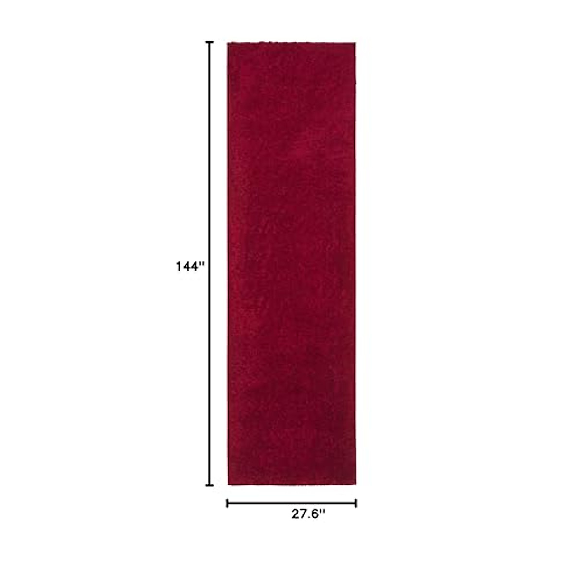 SAFAVIEH August Shag Collection Runner Rug - 2'3" x 12', Red, Solid Design, Non-Shedding & Easy Care, 1.2-inch Thick Ideal for High Traffic Areas in Living Room, Bedroom (AUG900Q)