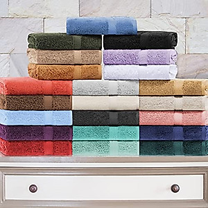 SUPERIOR Egyptian Cotton 8-Piece Solid Towel Set, Washcloths 13” x 13”, Hand Towels 20” x 30”, Bath Towels 30” x 55”, 800 GSM, Coral, 8-Pieces