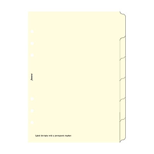 Filofax A5 6 Blank Index Cream (B341680)