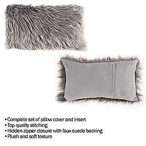 Lavish Home 80-PFS-4 Pillow, 12"x20", Gray