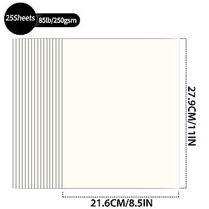 Creamy Cardstock - 8.5'' x 11'' 85lb Cover Card Stock Heavyweight Paper Perfect for Scrapbooks, Art, Crafts, Business Cards 25 Sheets 250g UAP13CC