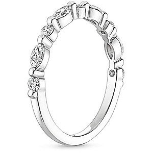 JEWELERYN 3.0 CT Marquise Colorless Moissanite Engagement Ring Set for Women/Her, Wedding Bridal Ring Set, Eternity Sterling Silver Diamond Solitaire 6-Prong Anniversary Promise Gift for Her (6)