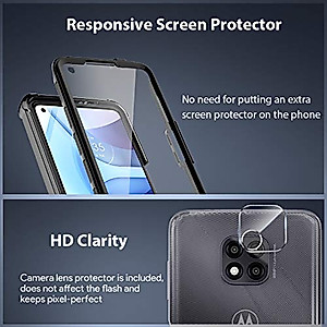 HATOSHI for Motorola Moto G Power 2021 Case with Built in Screen Protector [NOT for Moto G Power 2020], with 2 Pack Camera Lens Protector, 5X Military-Grade Shockproof Phone Case，Black