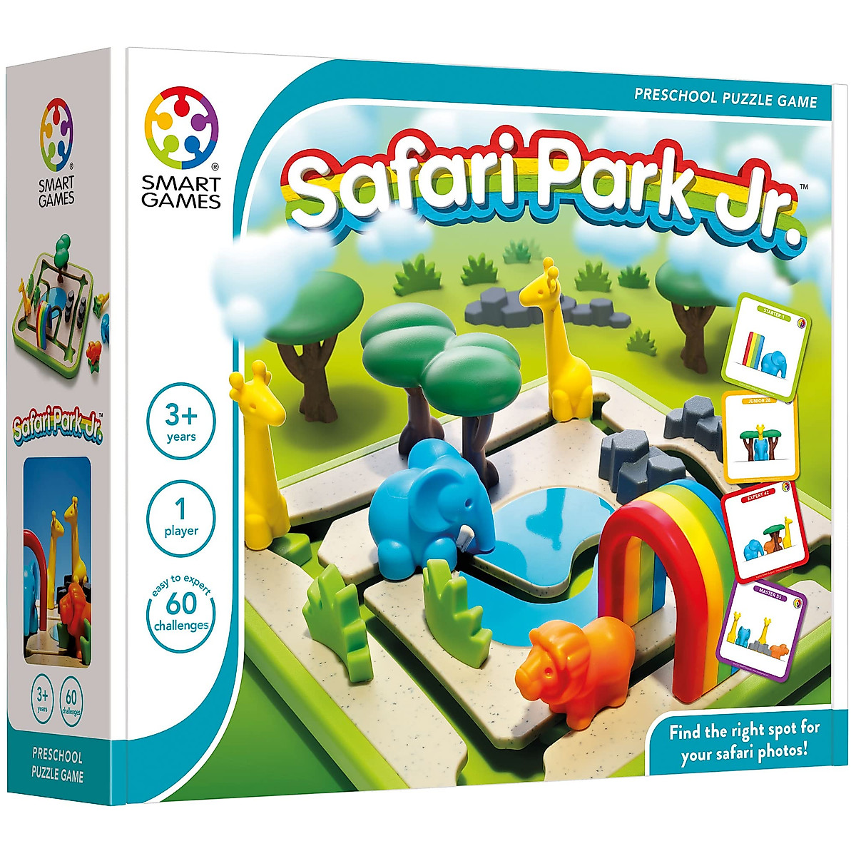 SmartGames Safari Park Jr. Preschool Puzzle Game with 60 Challenges for Ages 3 and Up