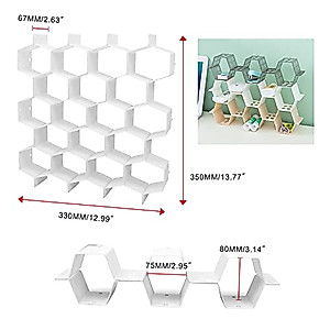 KOBSAINF Honeycomb Drawer Organizer Divider,DIY Plastic Adjustable Grid Dresser Drawer Organizers for Baby Cloth,Belts, Ties, Clothing, Makeup (2PCS White)