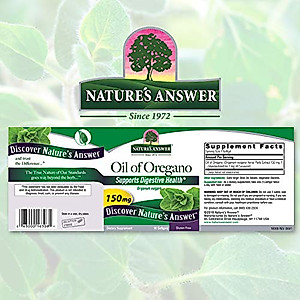 Nature's Answer Oil of Oregano Capsule Softgels, 90-Count | Natural Immune Booster | Promotes Healthy Digestion & Gut Flora
