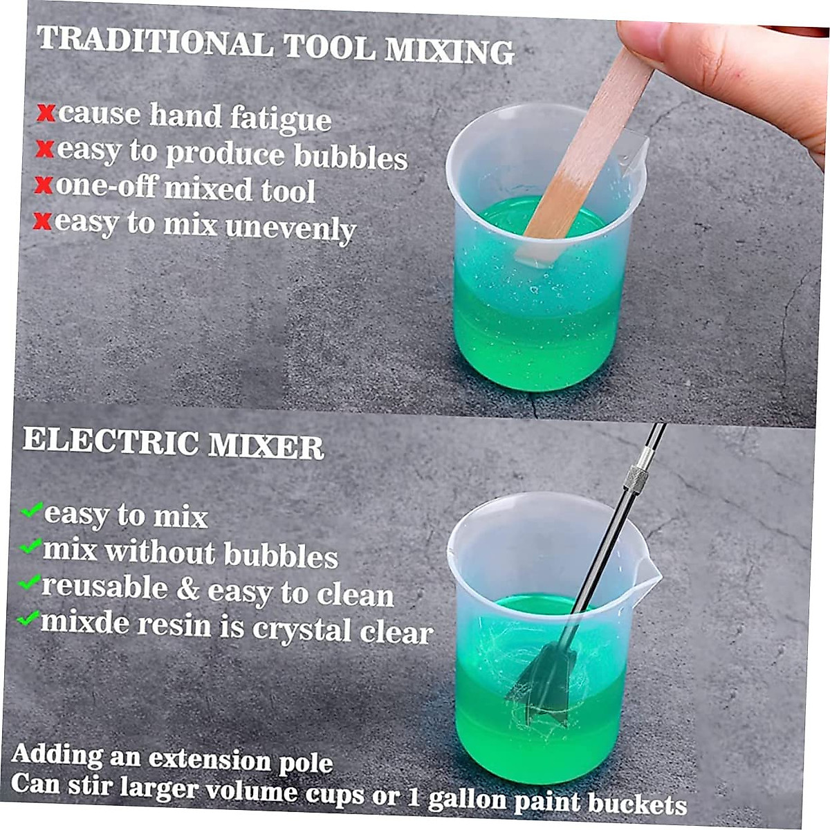1 Set Epoxy Resin Mixer Drill Paint Mixer Paint Stirrer Resin Mixing Paddle for Drill Resin Stirrer Resin Mixer Paddles Epoxy Mixers Drill Resin Mixer Drill Epoxy Mixer Paddles