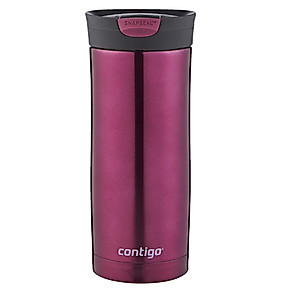 Contigo Huron Snapseal Travel Mug, Stainless Steel Thermal Mug, Vacuum Flask, Leakproof Tumbler, Coffee Mug with BPA Easy-Clean Lid, Vivacious, 470 ml