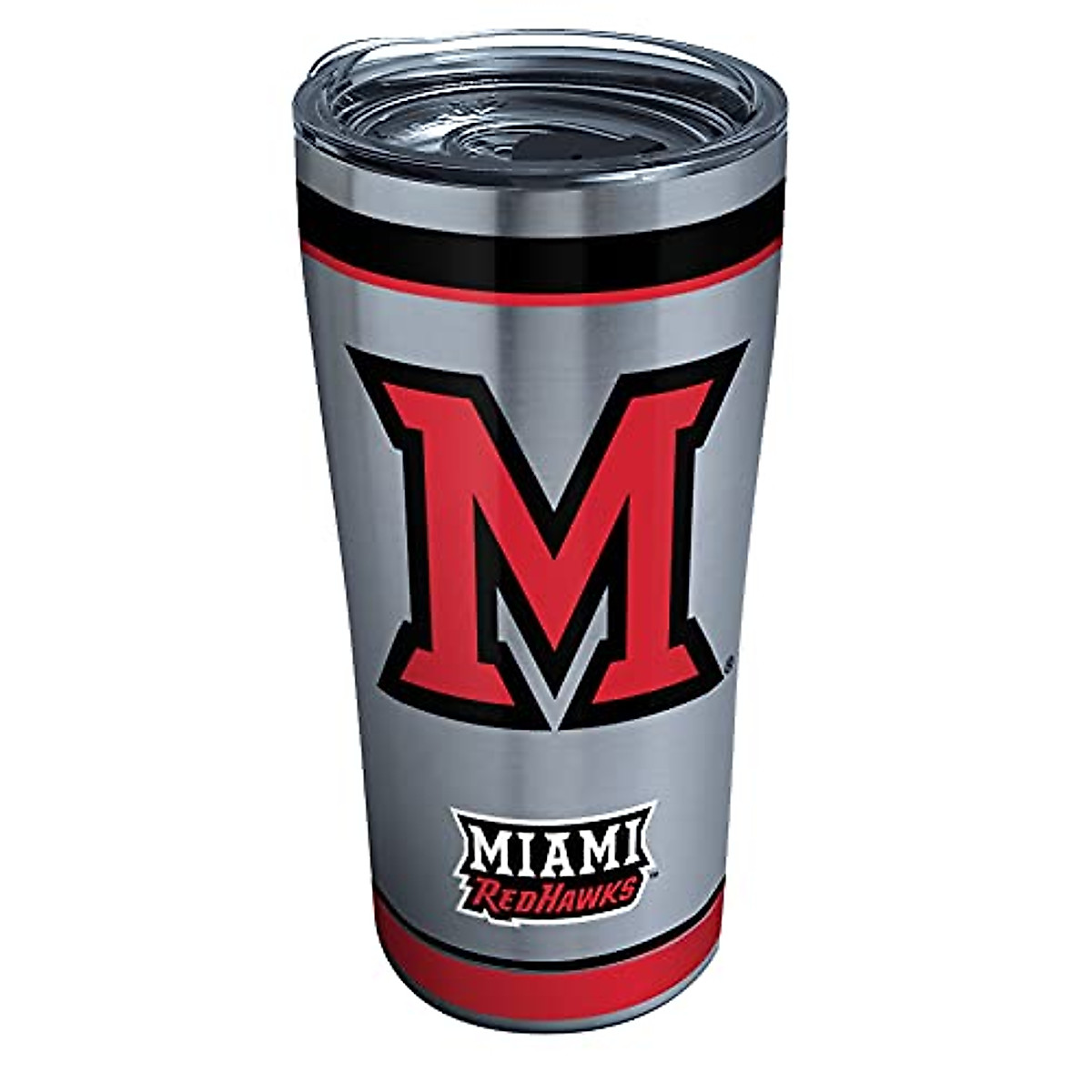 Tervis Triple Walled Miami University RedHawks Insulated Tumbler Cup Keeps Drinks Cold & Hot, 20oz - Stainless Steel, Tradition