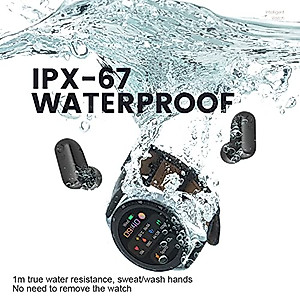 HYDZXINGW 2-in-1 Smart Watchs with Earbuds Build-in TWS Wireless BT5.0 Earphone Fitness Sports Health Monitor Black