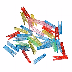 30 Pieces Mini Multiple Colors Plastic Clips, Binder, Photo Clips, Clothespins Clip