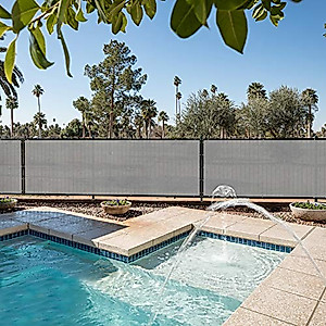 E&K Sunrise 6' x 20' Privacy Fence Screen with Grommets, Outdoor Windscreen Fence Covering Privacy Screen UV Blockage for Backyard Garden Patio, Zip Ties Included (Gray)