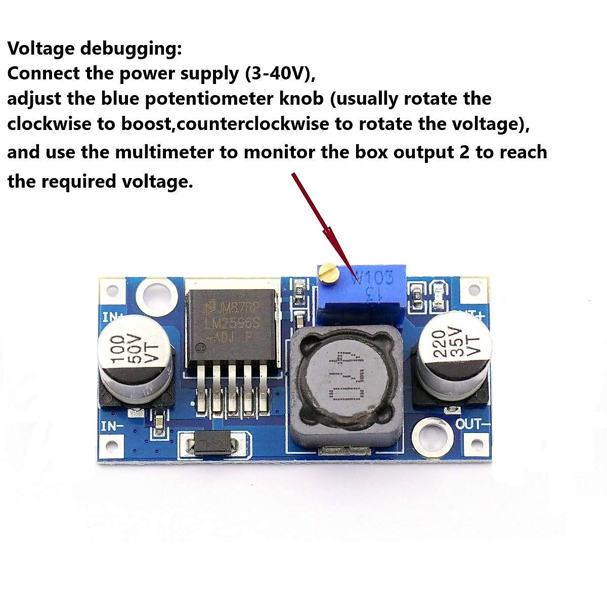 CenryKay 6PCS LM2596 DC-DC Buck Converter, Adjustable Step Down Voltage Regulator 3-40V to 1.5-35V Power Supply Volt Reducer Transformer Module