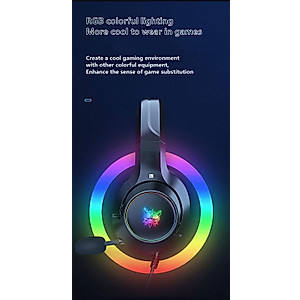 Stereo Gaming Headset with Mic,RGB Luminous Mobile Phone Computer Noise Reduction Headset,Detachable Cat Ear Gaming Headset, for PS4, PS5, Xbox One, PC, Phone