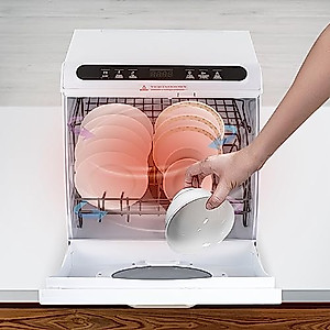 Countertop Dishwasher, Portable Dishwasher with 7L Built-in Water Tank, No Hookup Needed, 5 Programs, 360° Dual Spray, Air-Dry Function, Mini Dishwasher for RV& Apartment,Tank White