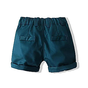 Xiangwu Textitle Toddler Baby Boy Shorts Sets Hawaiian Outfit,Infant Kid Animal Floral Short Sleeve Shirt Top+Shorts Suits Set (Style 8, 2 Years)