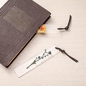 4 Pieces Bookmark Resin Dried Flowers Bookmarks Handmade Resin Floral Bookmarks for Girls Women Ladies Children Kids Teens Lovely Party Favors School Classroom Prize Reading Rewards (Chic Style)