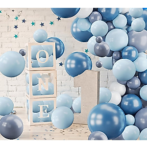 Dusty Blue Balloon Arch Garland Kit-143Pcs Macaron Gray Blue Balloons for Birthday Bridal Shower Christmas Reunion Party Wedding Decoration