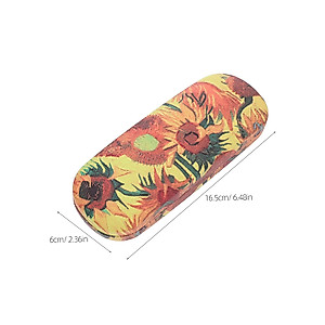 Milisten 2pcs Hard Shell Eyeglasses Case Leather Glasses Case Sunflower Night Painting Sunglasses Holder Eyewear Reading Glasses Container