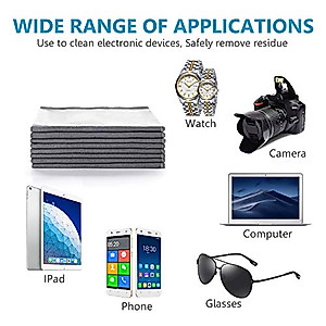 ZHIDIAN Screens Cleaning Microfiber Suede Cloth, 8Pack Streak Free Lint Free Large Rag for TV, Computer, Camera Lenses, Eyeglasses, Phones, Electronics Devices & All Delicate Surface, 12x12in