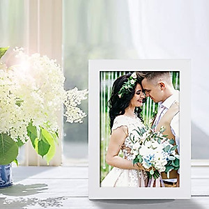 PECULA 2 Pack 5x7 Picture Frame, White Picture Frame for Wall and Tabletop Display, Resistant Plastic Photo Picture Frame with Clear Plexiglass for Vertical or Horizontal Display