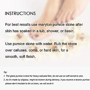 Maryton Pumice Stone for Feet, Double Sided Pedicure Tools Hard Skin 100 % Siliglass Callus Remover, Exfoliates Feet & Smooths Skin