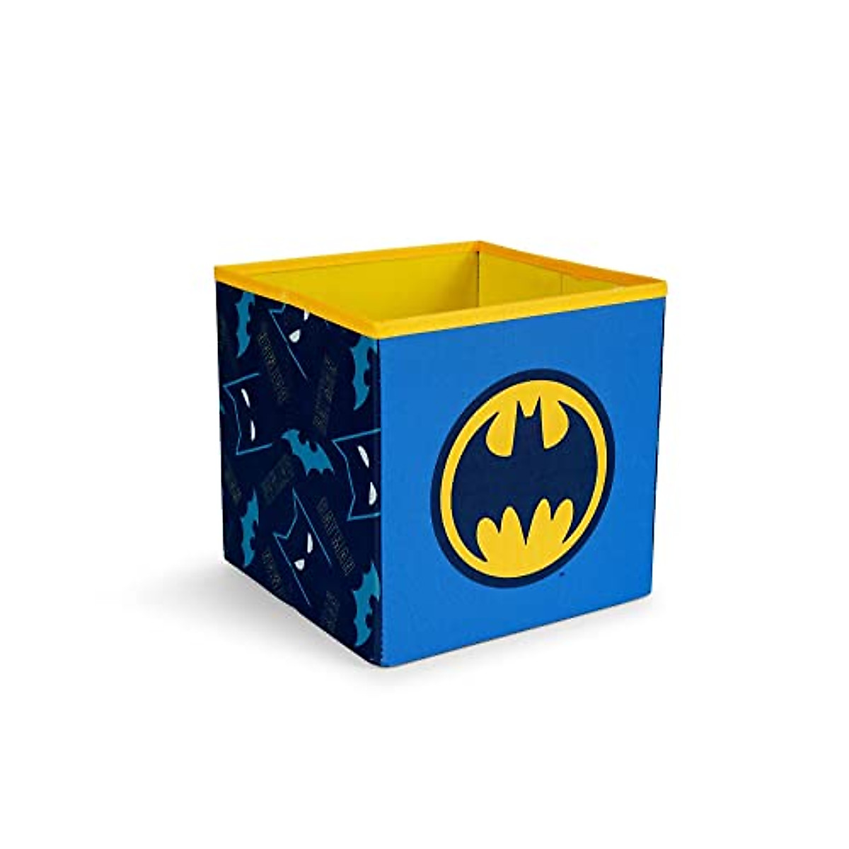 DC Comics Batman Logo 11-Inch Storage Bin Cube Organizer | Fabric Basket Container, Cubby Cube Closet Organizer | Comic Book Superhero Toys, Gifts And Collectibles