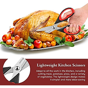 iBayam 3-Pack Kitchen Scissors All Purpose Kitchen Shears Heavy Duty Scissors with Protective Sheath for Food, 8.5" Comfort Grip Stainless Steel Dishwasher Safe Cooking Scissors, Kitchen Utensils