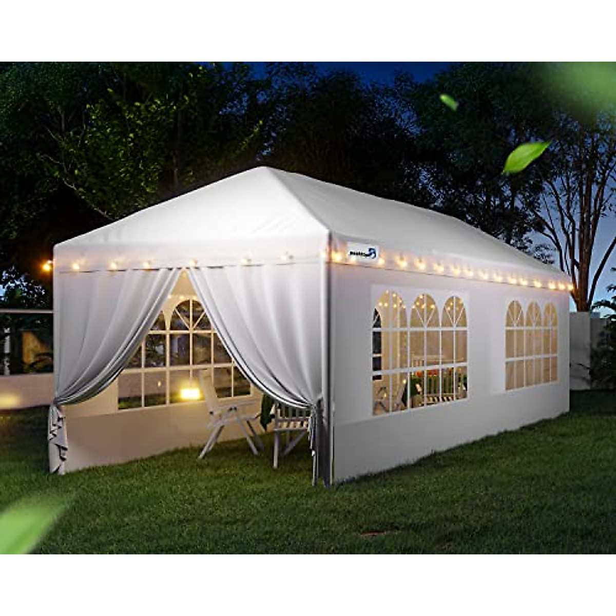 Peaktop Outdoor 10'x20' Heavy Duty Canopy Gazebo Outdoor Party Wedding Tent Pavilion with 4 Removable Side Walls