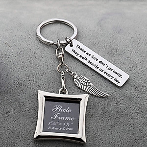 AKTAP Photo Frame Keychain Memorial Gifts Those We Love Don't Go Away Picture Frame Keyring