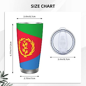 WXZYFP Car cup (single silver rim), can use a straw or drink directly, easy to use.Eritrean flag