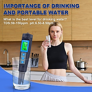 YINMIK pH Salt ORP Tester, Digital pH Meter for Aquarium, 7 in 1 pH TDS EC Salt ORP S.G Temp Pool Salt Tester for Spa,Hot Tub,Home Brewing,pH ppm EC Meter for Hydroponics,ORP Meter for Drinking Water