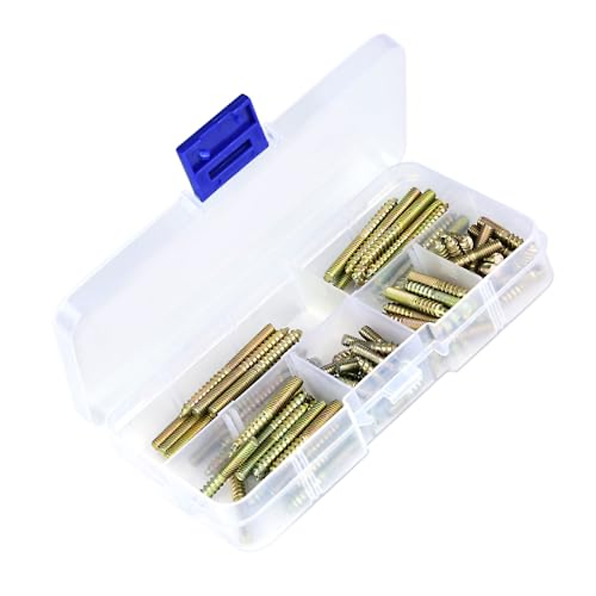 Fafeicy 110pcs M4 Dowel Screws, Woodworking Furniture Connector Double Ended Screw Hanger Bolt Zinc Plating Self Tapping Thread Screw