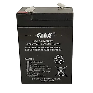 Casil 6v 4ah Rechargeable Lithium Iron Phosphate Battery for Power Wheels Ride on Toys