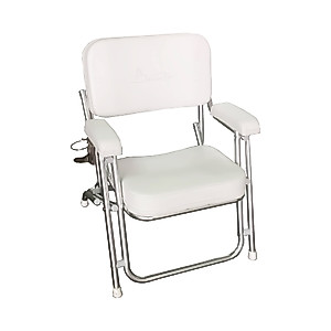 MARINE CITY Aluminum Portable Folding Cushioned Comfortable Boat Deck Beach Chair with Foam Padding for Marines – Boats – Yachts – Ships (Pack of 1)