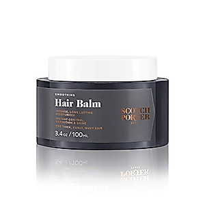 Scotch Porter Smoothing Hair Balm for Men — Soft, Natural Hold Hair Moisturizer for Coarse & Textured Hair (3.4 oz)