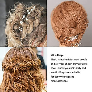 U Shaped Hair Pins，200Pcs 6cm Bun Hair Pins with Storage Box by PEOUWNES, Brown